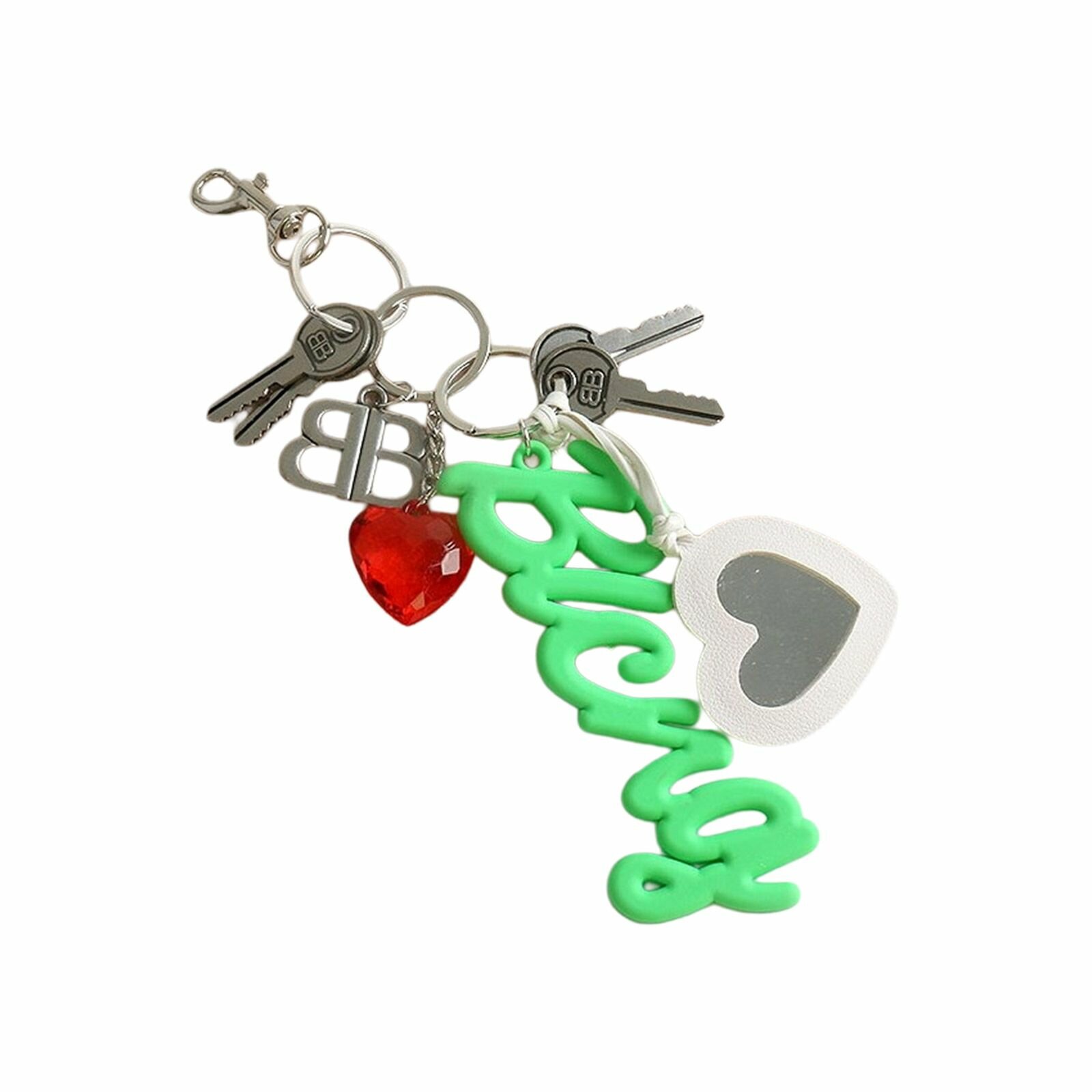 Силиконовый брелок с буквой и сердечком декоративный аксессуар