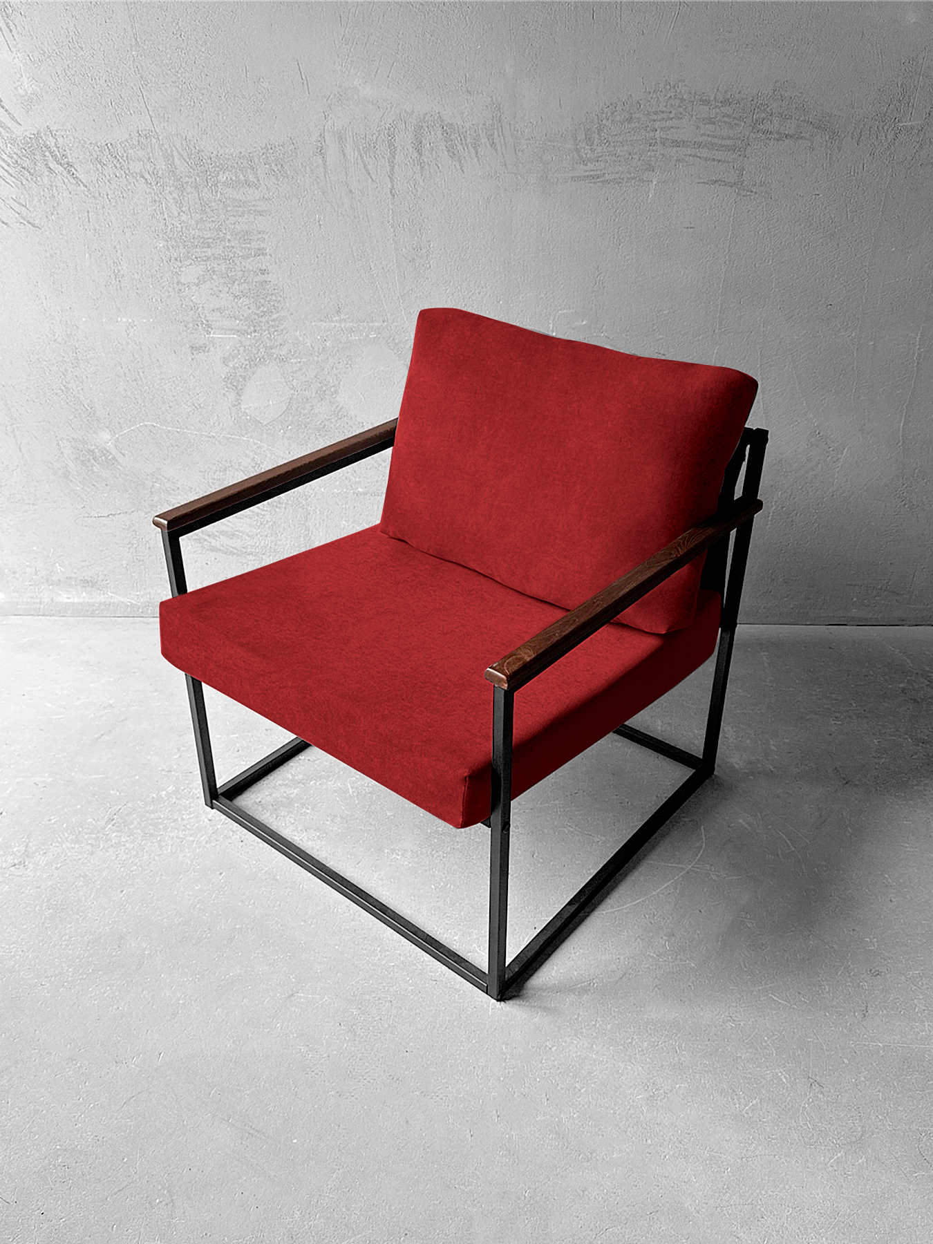 Кресло для отдыха Регуляр велюр красный