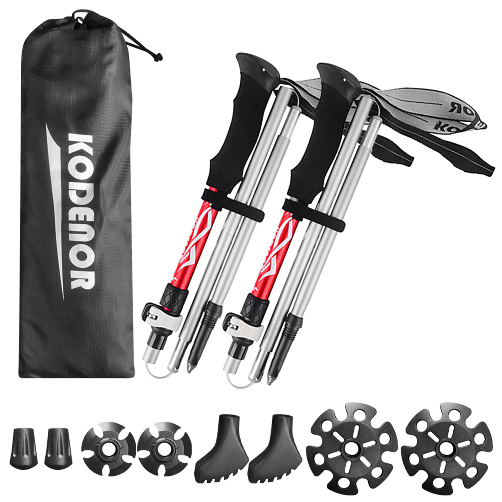 2 PCS Разные Палки для Треккинга Набор Для Мужчин Женщин Палки Для Ходьбы Легкие Палки Для Треккинга Для Туризма Кам핑 Путешествий Альпинизма, Цвет: Черный / Синий / Золотой / Красный, Размер: S / L