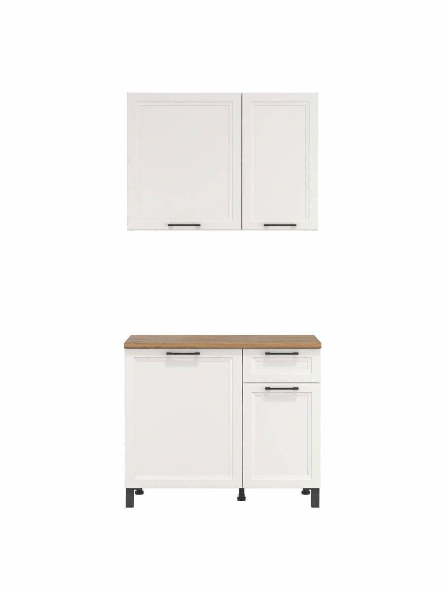 Кухонный гарнитур Римини 1м МДФ белый со столешницей