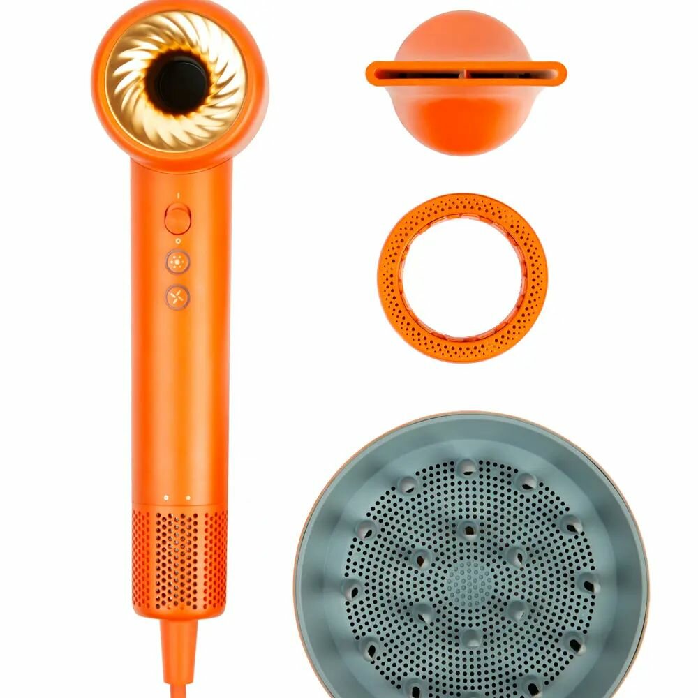 Фен Multinel Aura Pro, 1600 Вт, 3 режима работы, ионизация, 4 температуры