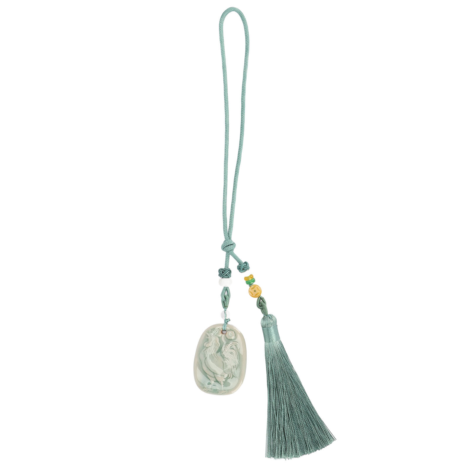 Кулонкисть для автомобиля с фарфоровыми бусинами и символом животного по зодиаку: Петух