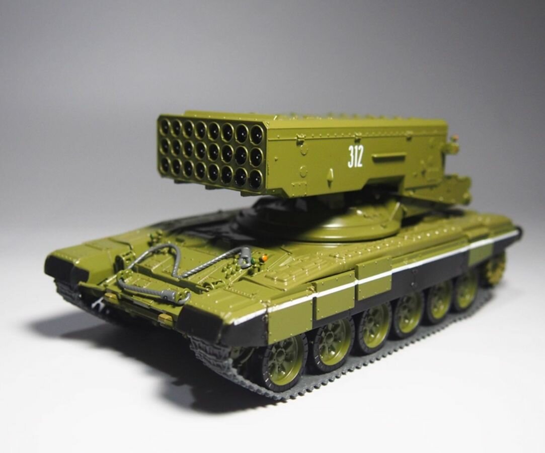 Готовая модель 1:43 ТОС-1А "Солнцепёк", литьевой металл, MODIMIO, российский тяжелый огнемет