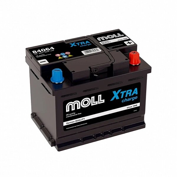 Аккумулятор автомобильный MOLL XTRA CHARGE 64.0 Ah 620 A ОП (242x175x190) (L2.0 84064) 242x175x190