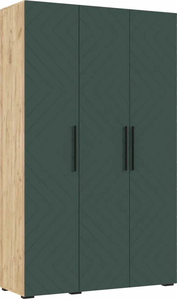 Шкаф Флэш 3-х ств.(1350) (Браш Мени Грин, Дуб Крафт) МИФ