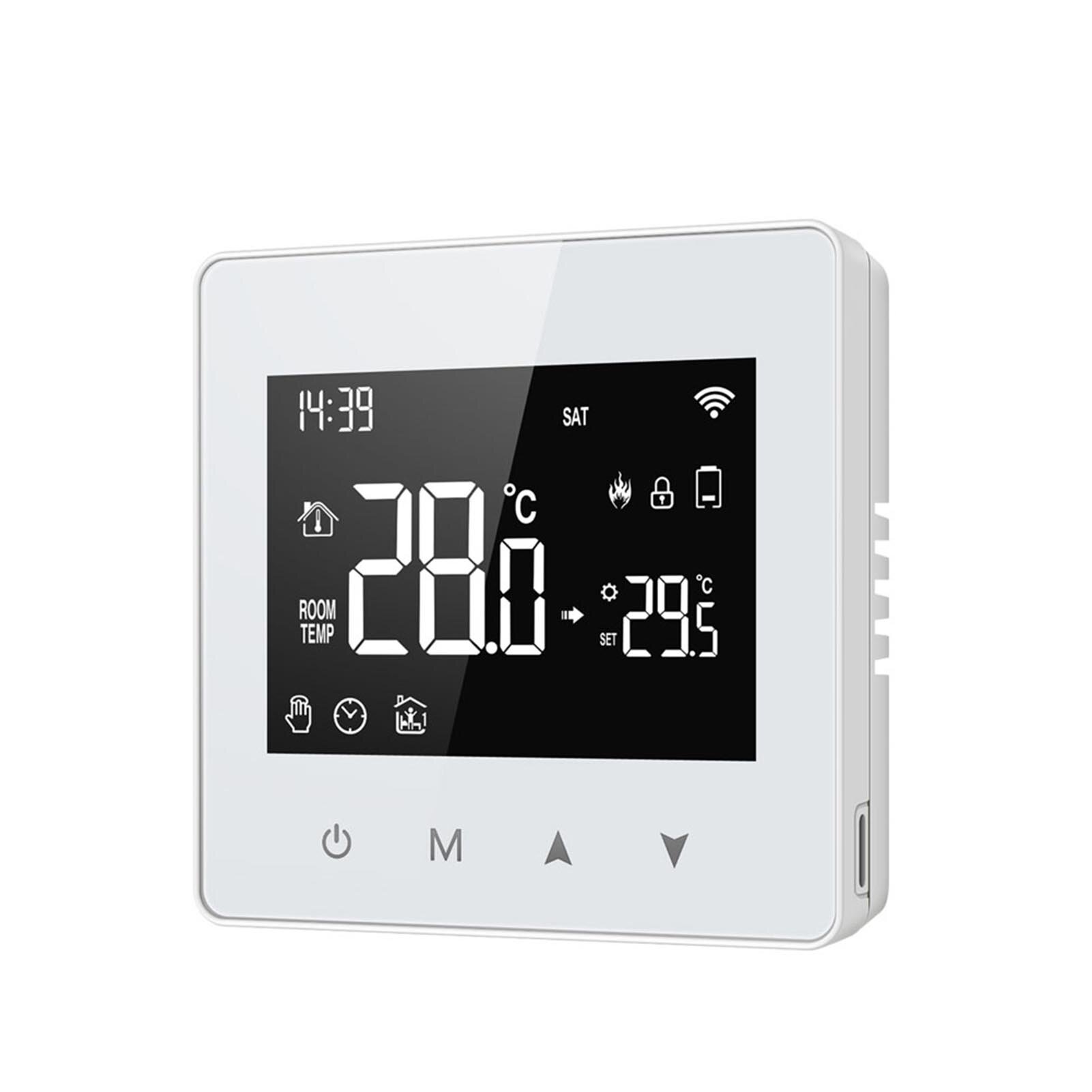 Интеллектуальный контроллер постоянной температуры Tuya WiFi со светодиодным дисплеем, регулируемой температурой, компактный размер, совместимость с Amazon Alexa и Google Home.