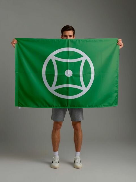 Карачаевский флаг, 90х135 см на сетке для улицы