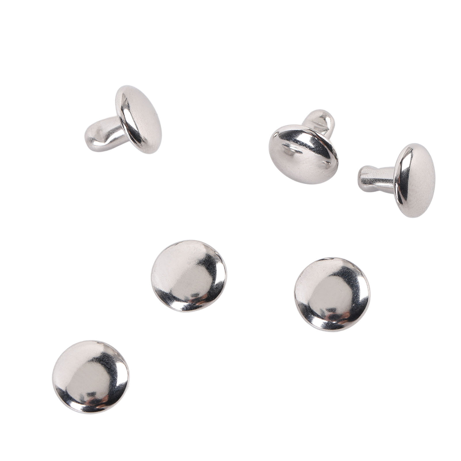 500 комплектов двухсторонних заклепок из нержавеющей стали с круглым верхом 8x6 мм для изделий из кожи, одежды, обуви, сумок
