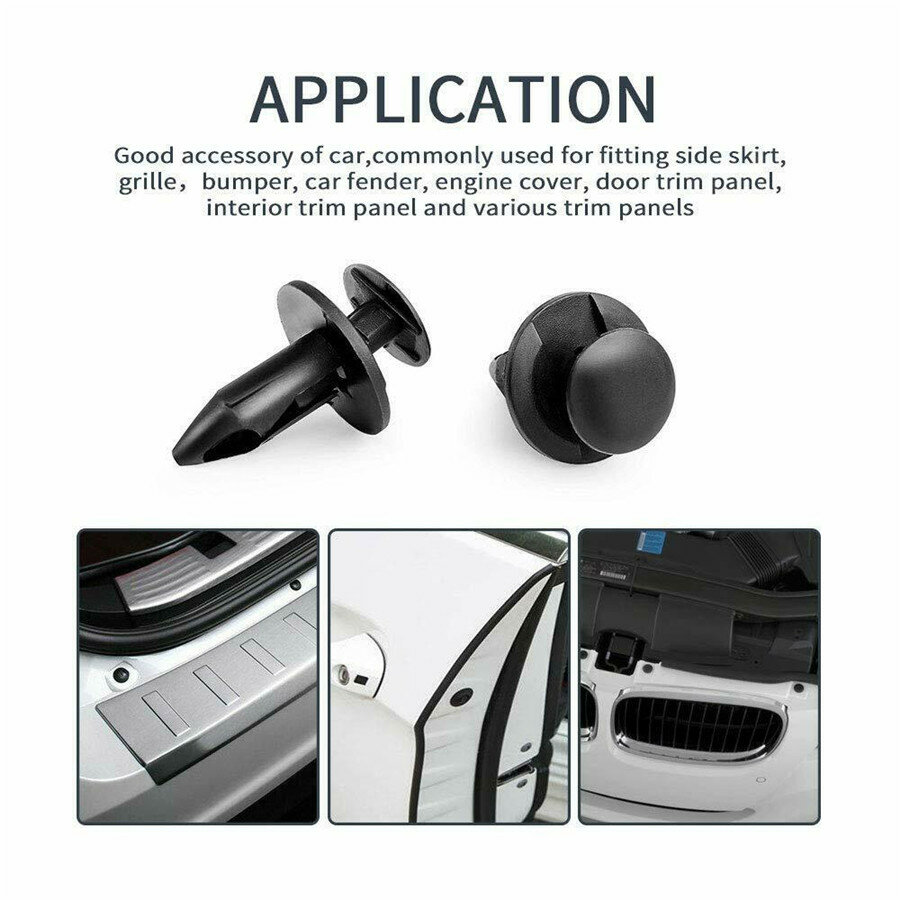 100 шт. Пластиковых Крепежных Элементов 8 мм Толкающие Штифты Заклепки ATV Обшивка Кузова Крыло Фиксаторы