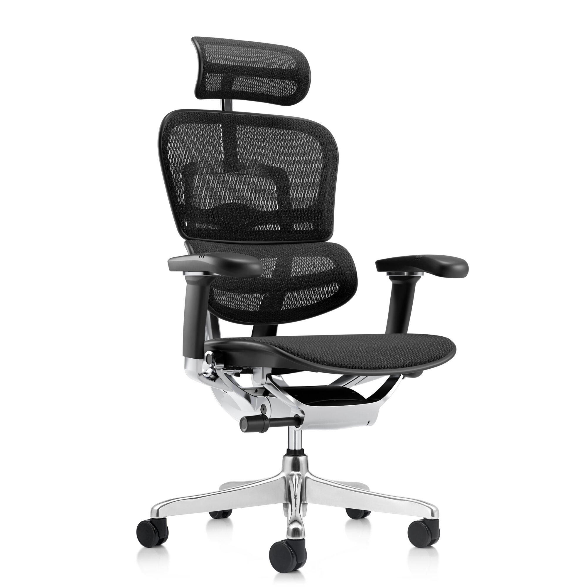 Кресло FALTO Ergohuman 2 SE Luxury (натяжение сетки, SmartWork, алюмин, наклон вперед, сетка, черный)