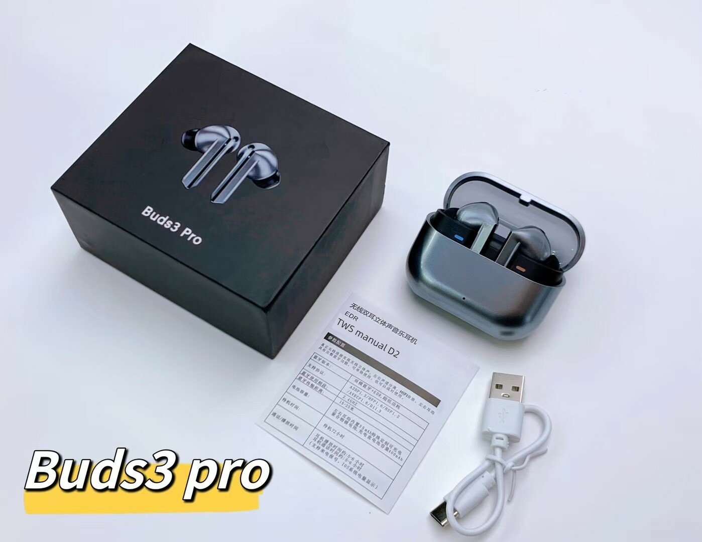 Buds3 Pro беспроводные наушники True Wireless Bluetooth с активным шумоподавлением, вкладышные, темно-серый
