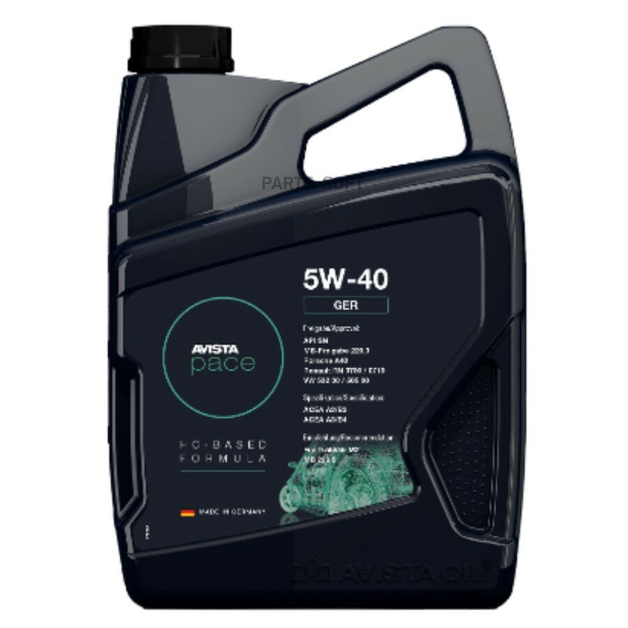 AVISTA PACE GER SAE 5W-40 4л от официального дистрибьютора, AVISTA, артикул 153292