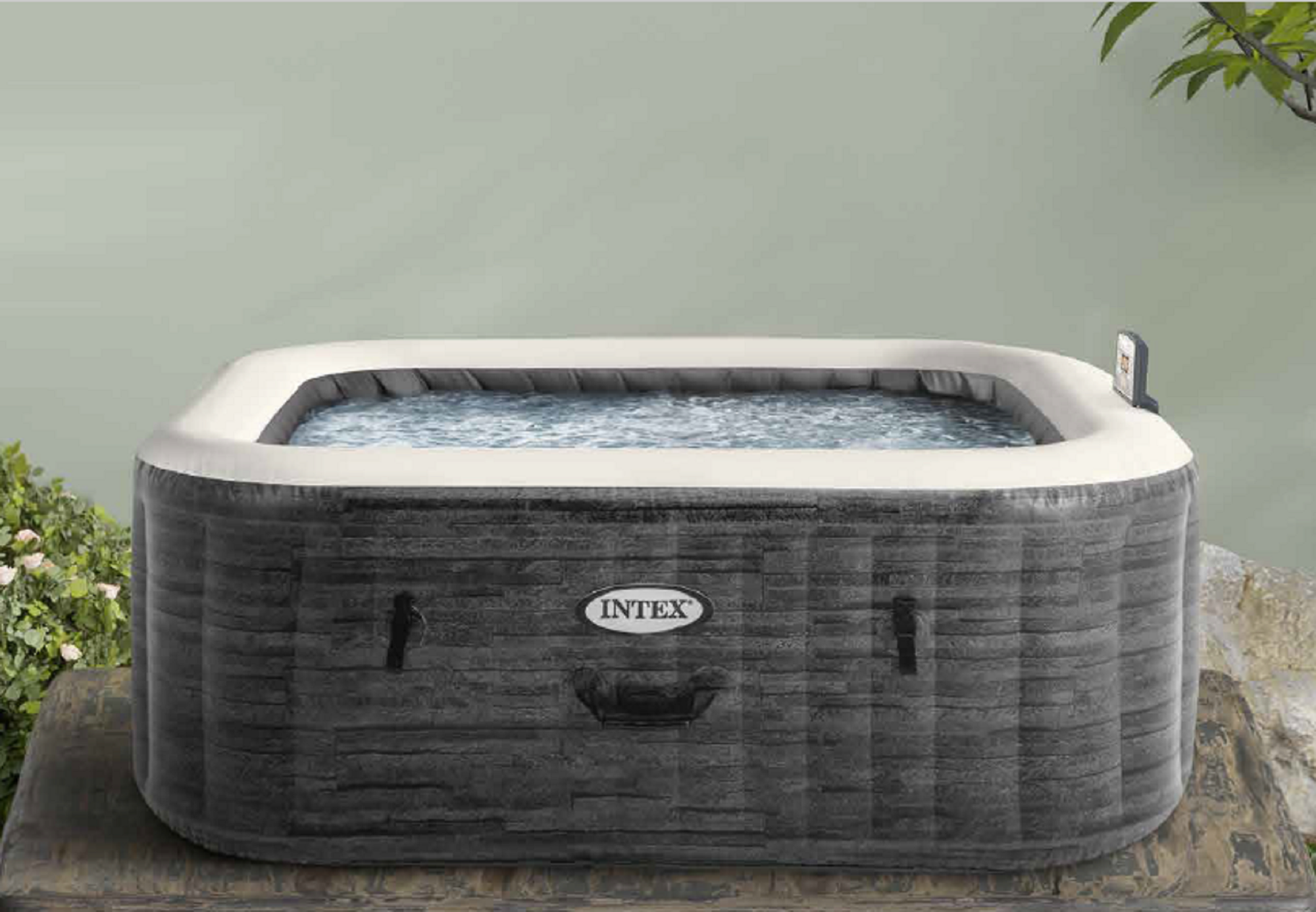 Бассейн 175х 175 x 71 см, Intex Pure Spa Greystone Deluxe Square 28450