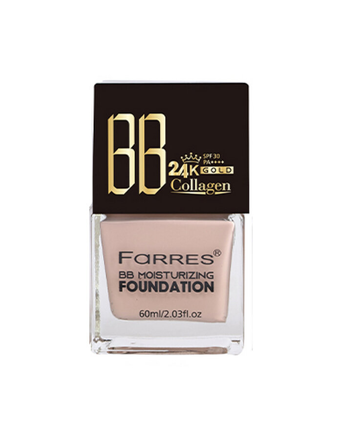 Farres Bb 24k Gold Collagen - Bb Moisturizing Foundation Тональная основа-консилер для лица 60 мл. №102 (4056) светло-розовый