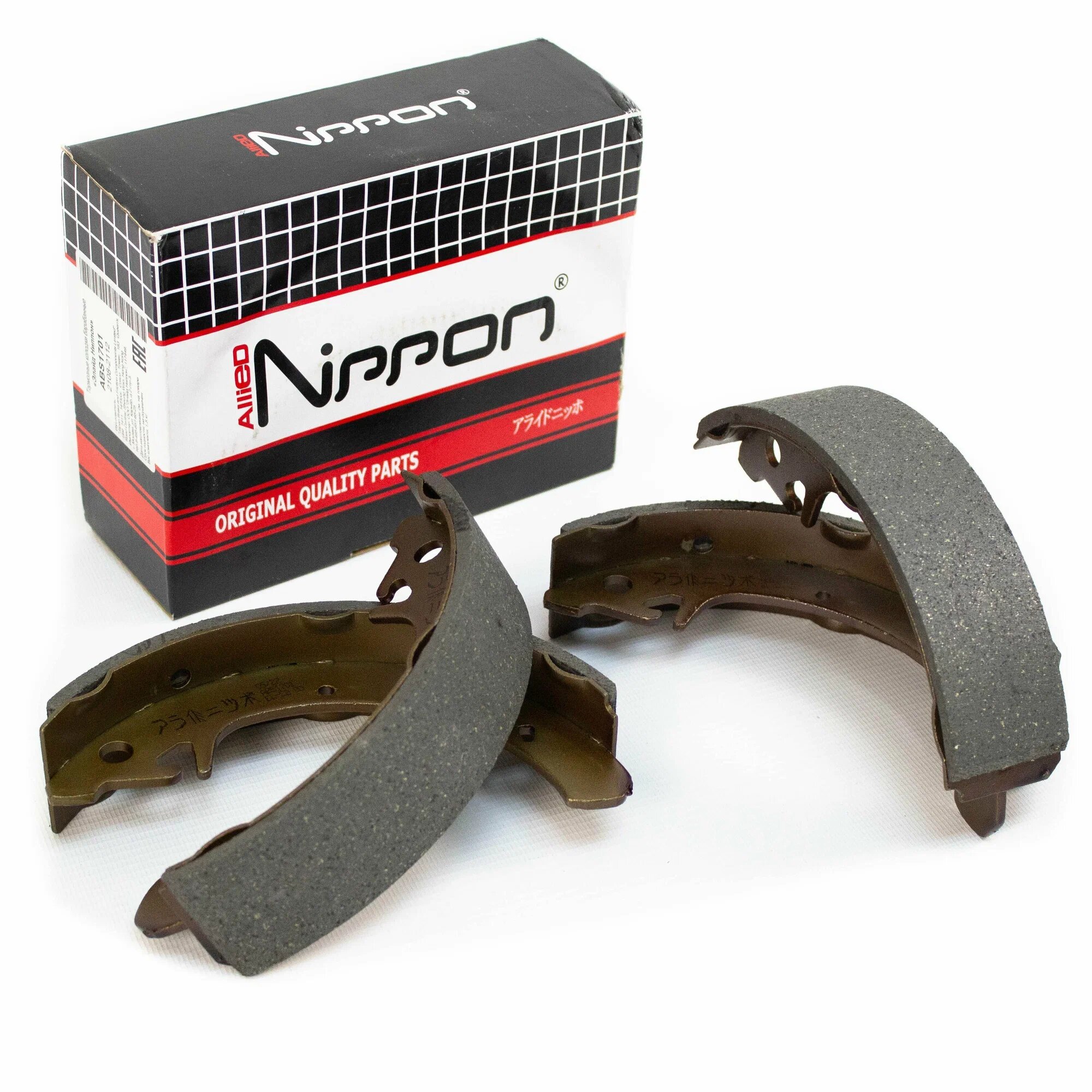 Задние тормозные колодки для ВАЗ 2108, 2109, 1701, 4 шт, производитель Allied Nippon, артикул ABS 1701