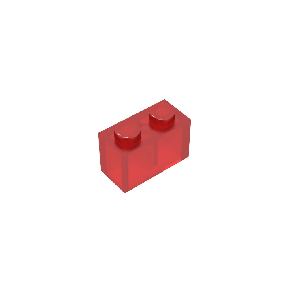 Красные блоки Gobricks 1x2 (10 шт)