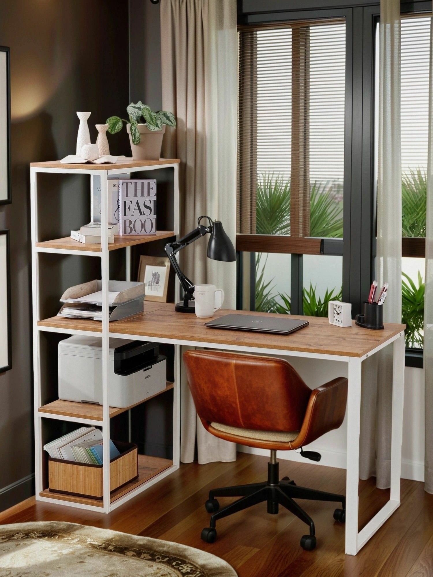 Стол письменный, офисный, компьютерный Георг, Дуб Вотан, 140х60х75см