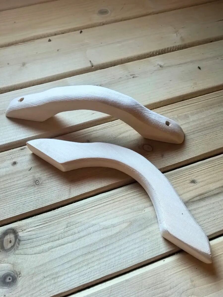 Ручка дверная "Классическая" для бани, дерево Липа. 2 шт в комплекте