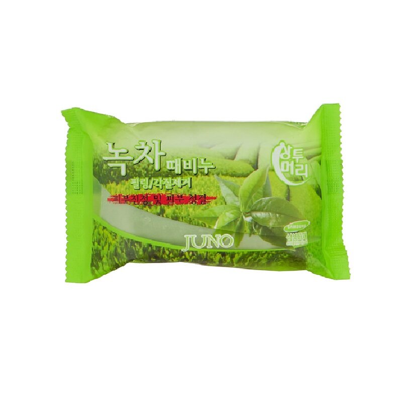 Мыло туалетное пилинг Juno 150г с экстрактом зелёного чая
