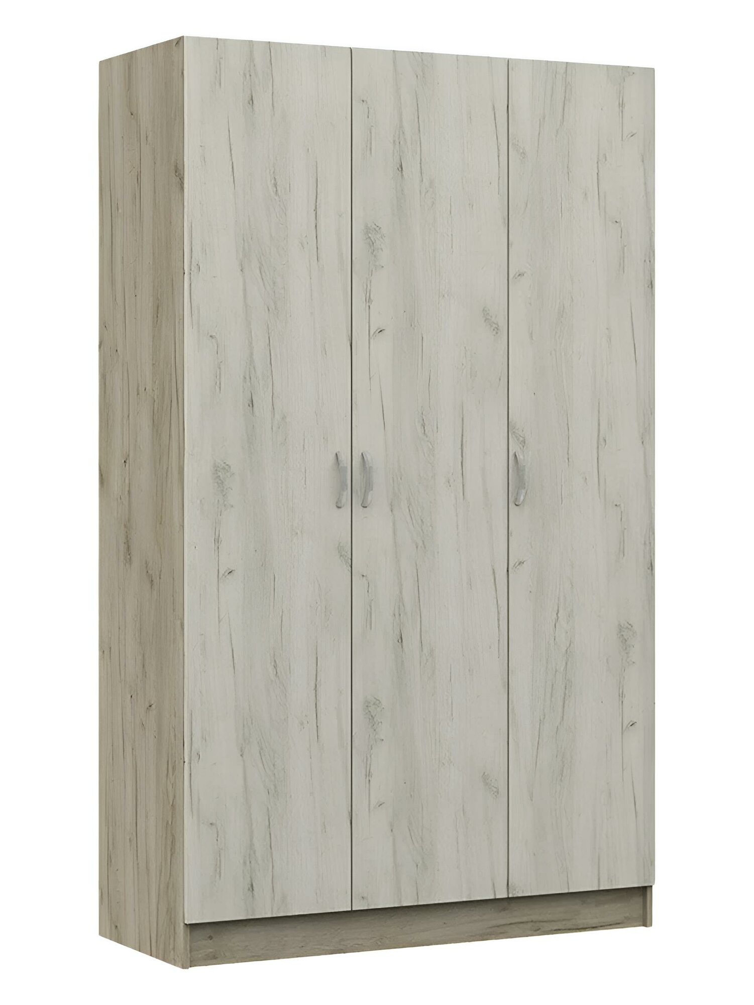 Распашной шкаф для одежды Бриз с полками, со штангой, 120х51.6х202 см, Дуб Крафт серый / Дуб Крафт белый