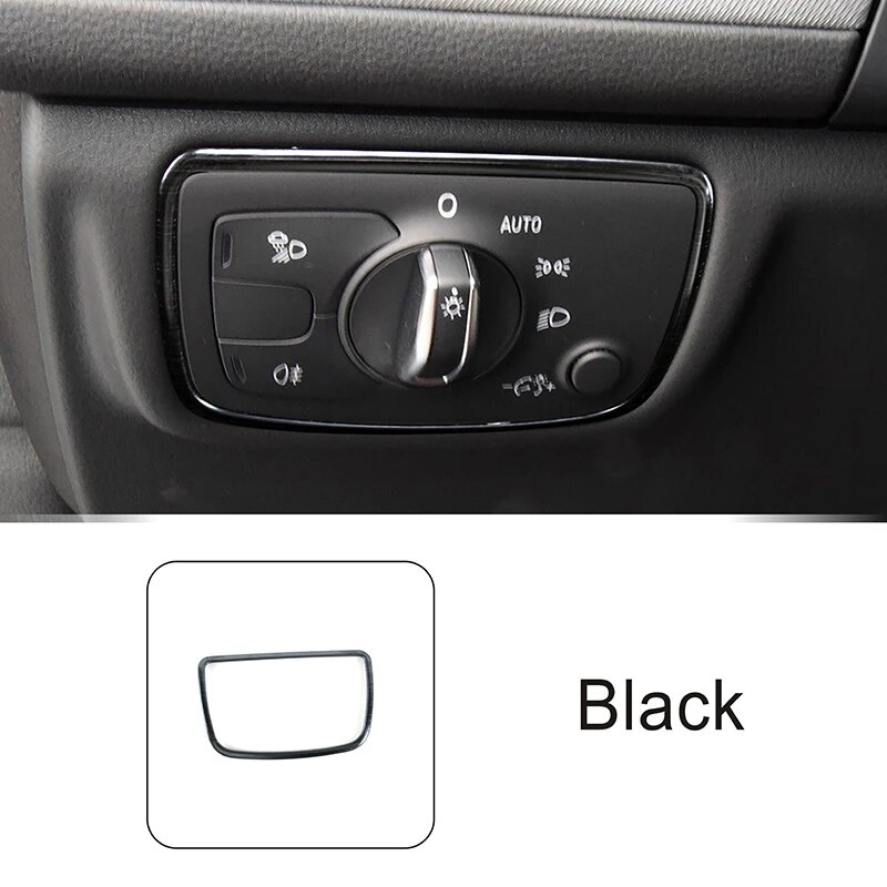 Наклейка на приборную панель автомобиля, переключатель лампы, декоративная рамка, наклейка на крышку для Audi A6 C7 2012-2018, внутреннее освещение, цветные полосы из углеродного волокна