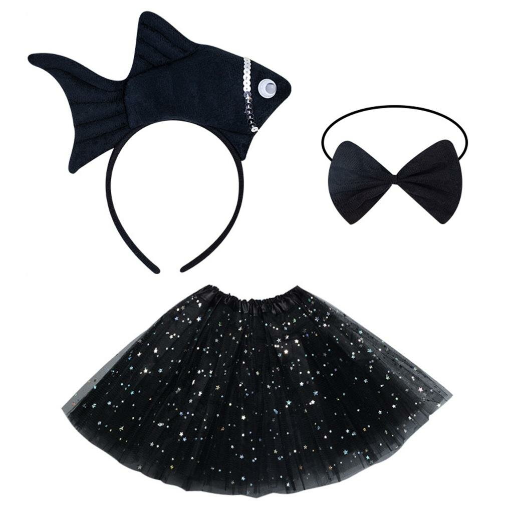 Комплект костюмов для золотой рыбки, повязка на голову, галстук-бабочка, Пачка для животных, необычный комплект