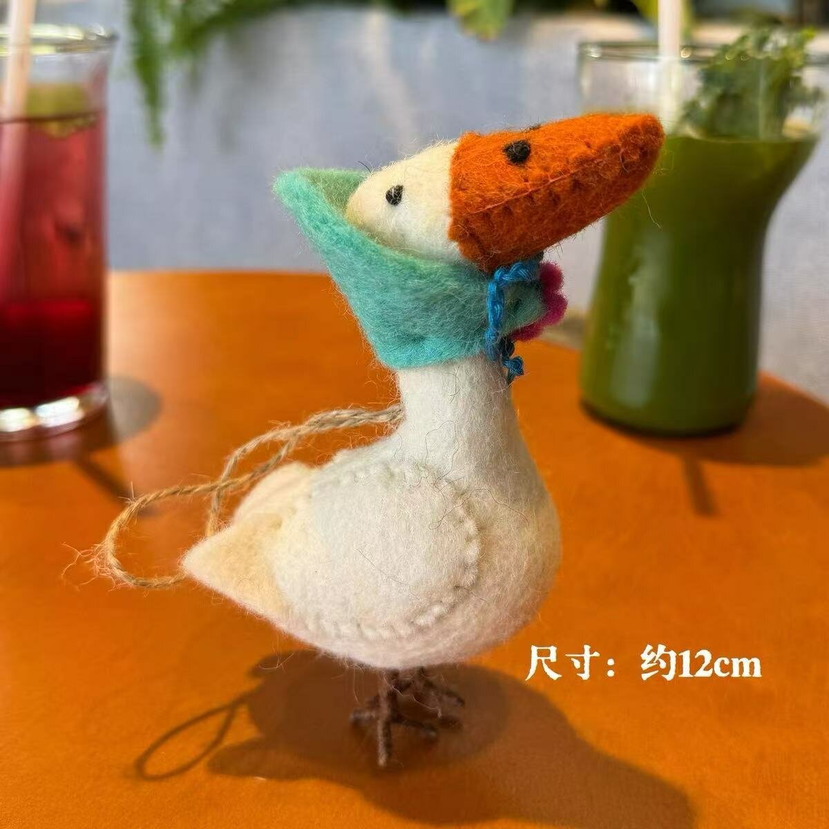 Синий шарф, мама гусь, непальская шерсть, фетровый кулон, милый кулон для сумки, брелок, подарок для куклы