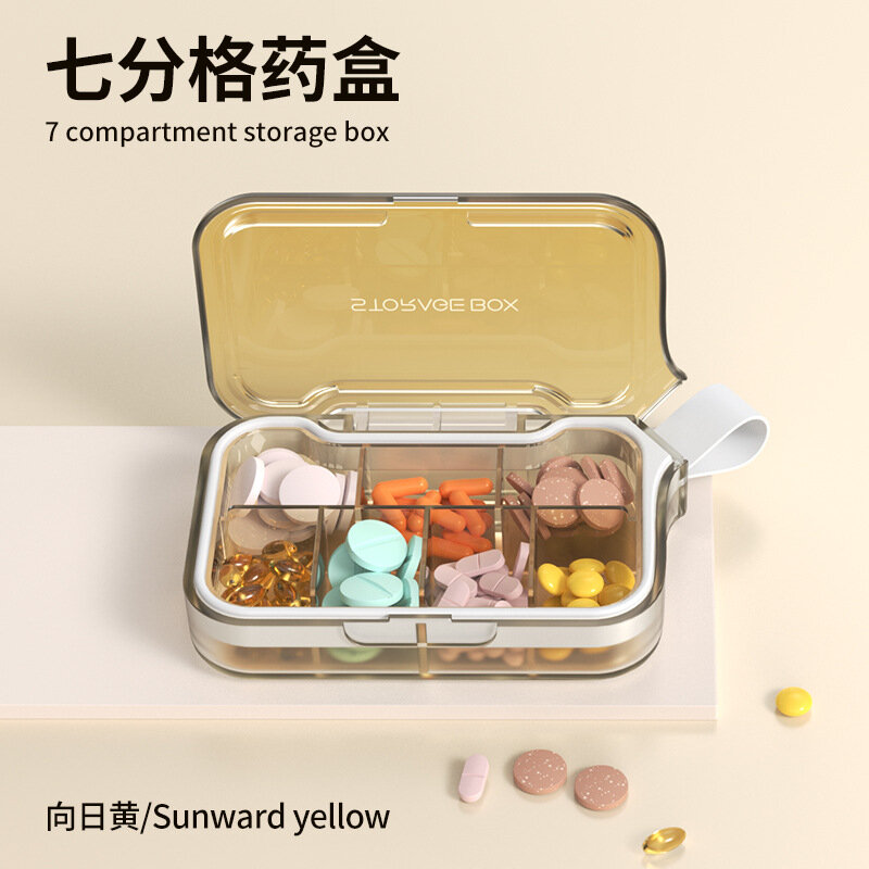Портативная коробка для таблеток на семь дней в неделю, портативная коробка для хранения лекарств на семь дней в неделю, герметичная, большой емкости