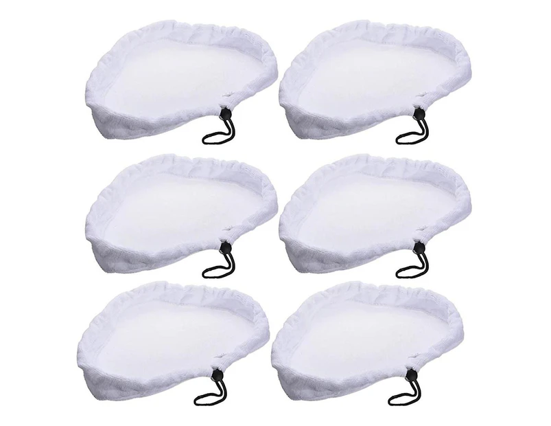 Заменяемые микрофибровые насадки для паровой швабры, белые, 6 штук, подходит для паровых швабр X5, S302, S001, размер 28х21 см