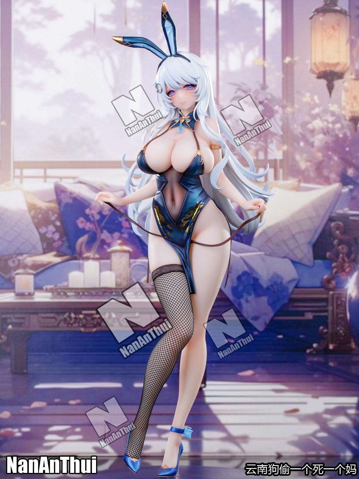 Сексуальный персонаж аниме, фигурка девочки-кролика, одетая в чонсам, 29 см