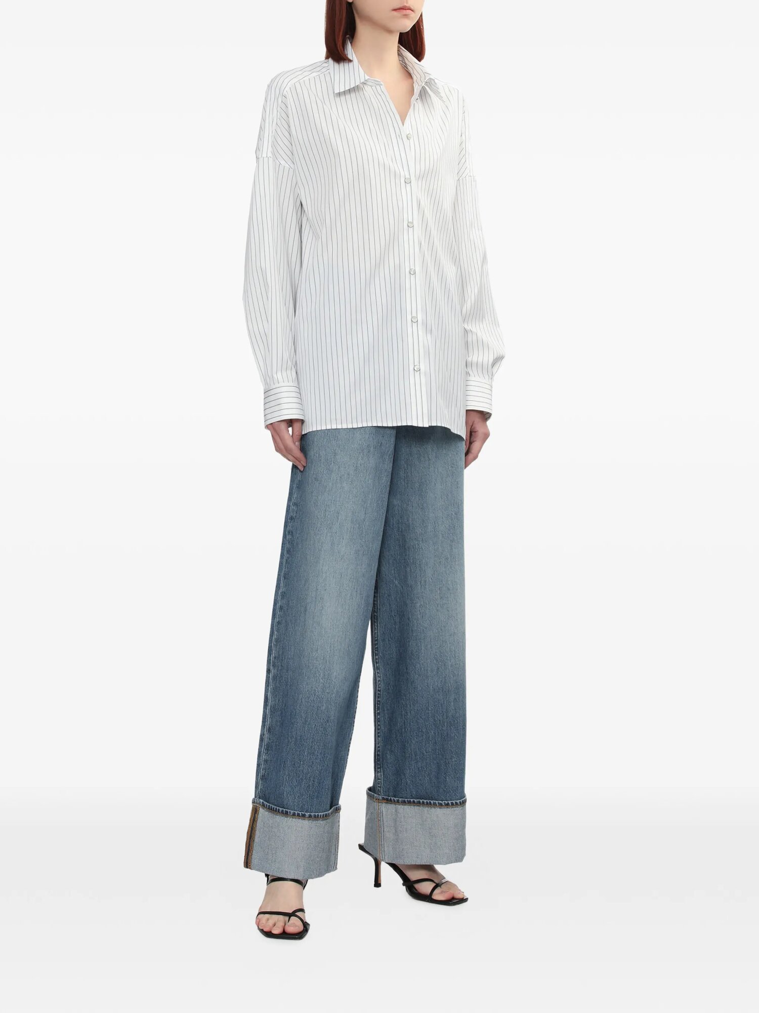 Рубашка Helmut Lang, размер 4, бежевый/белый — фото 1