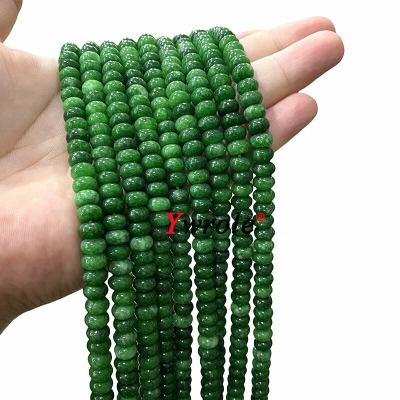 Бусины из натурального камня YWROLE Топаз, Желтый Турмалин, Изумрудный, 5x8mm 72-75pcs, dark green