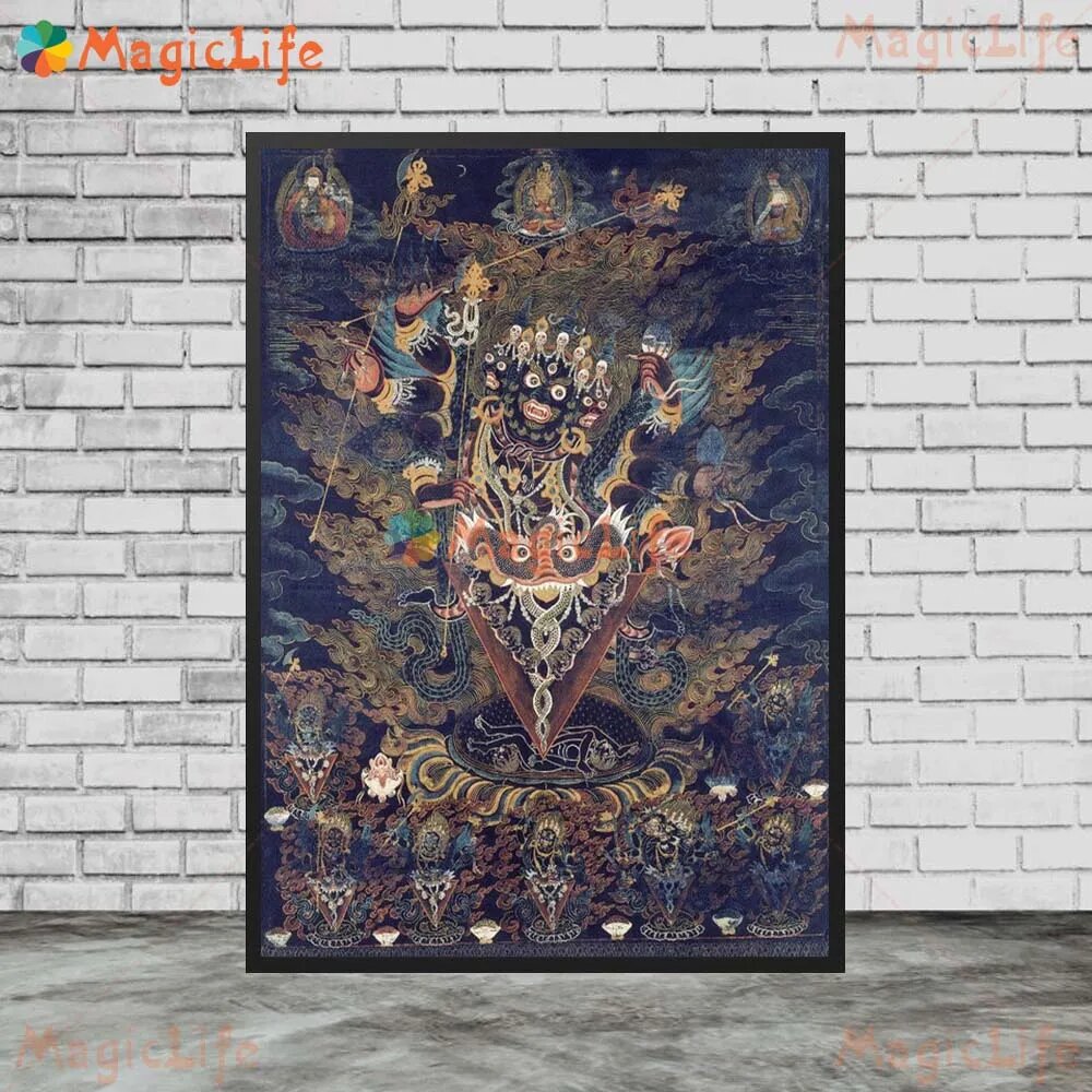Настенная картина Будда Кали Шива на холсте C, 50X70cm NoFrame