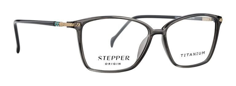 Оправа STEPPER SI-30258 F910, для оптических линз, пластиковая , титановая , серая, ободковая