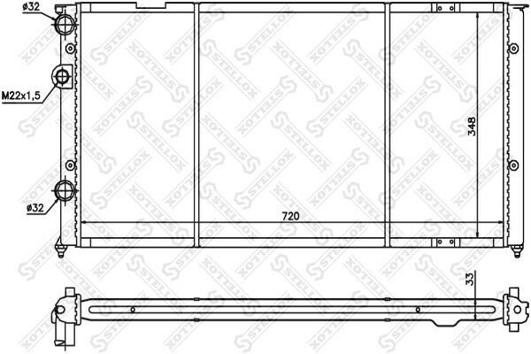 Радиатор системы охлаждения STELLOX 10-25072-SX Vw Passat 1.8I-2.8I, 1.9Td 88>