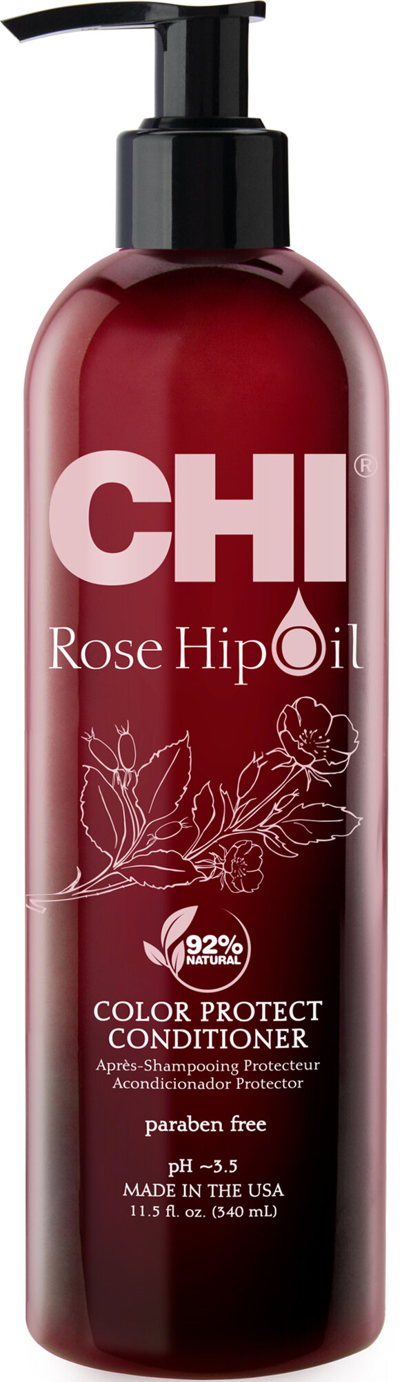 CHI Кондиционер с маслом шиповника для окрашенных волос 340 мл CHI Rose Hip Oil Protecting Conditioner 340 12*8ml