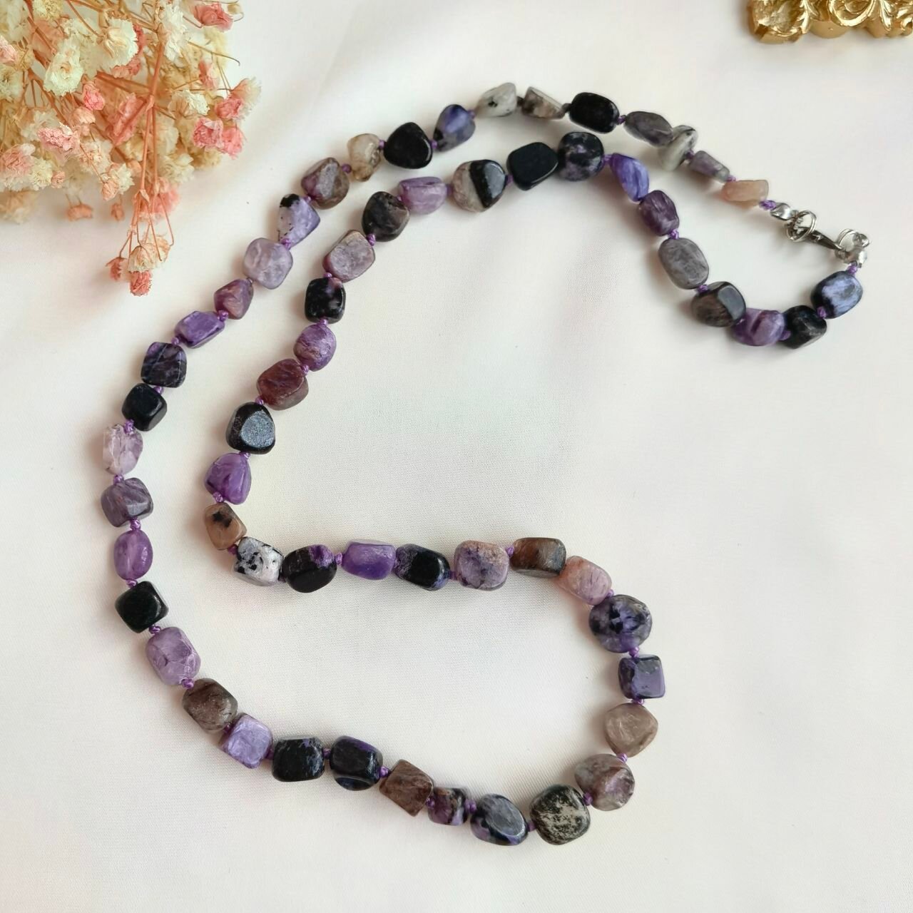 Серьги, чароит