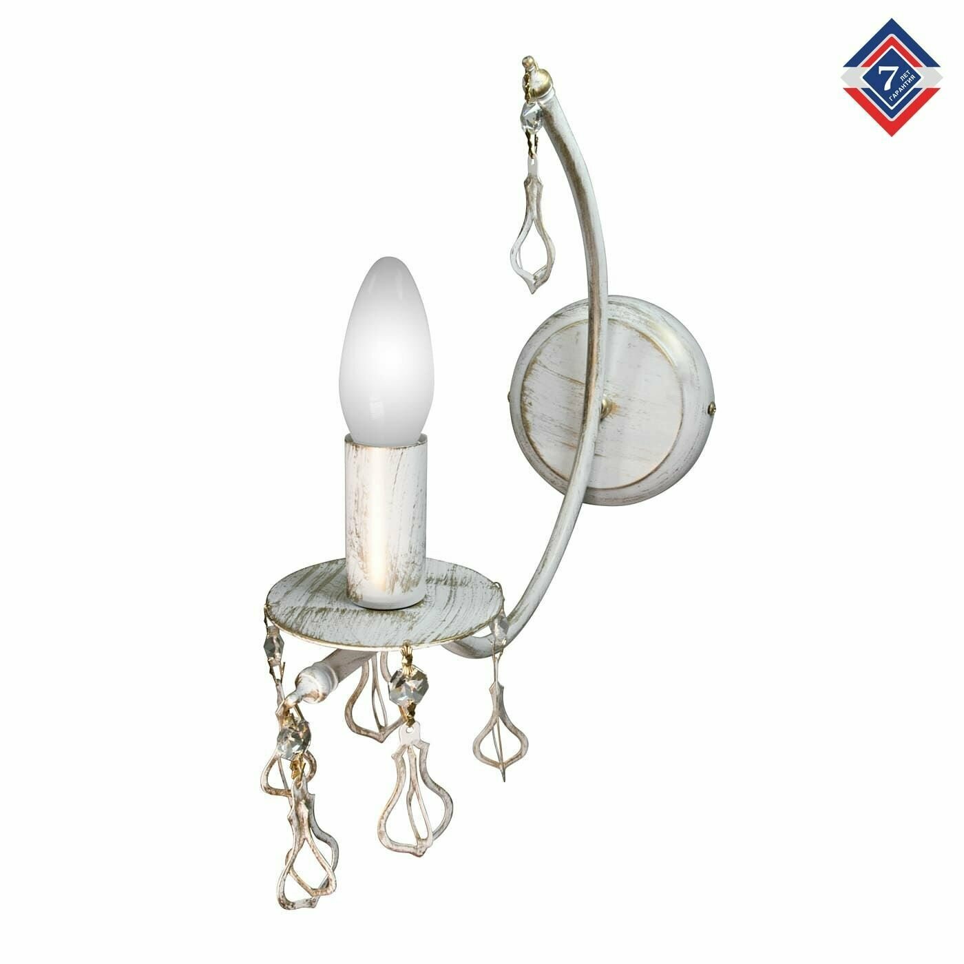 Бра настенные классика Аврора белая с золотом S1237-1