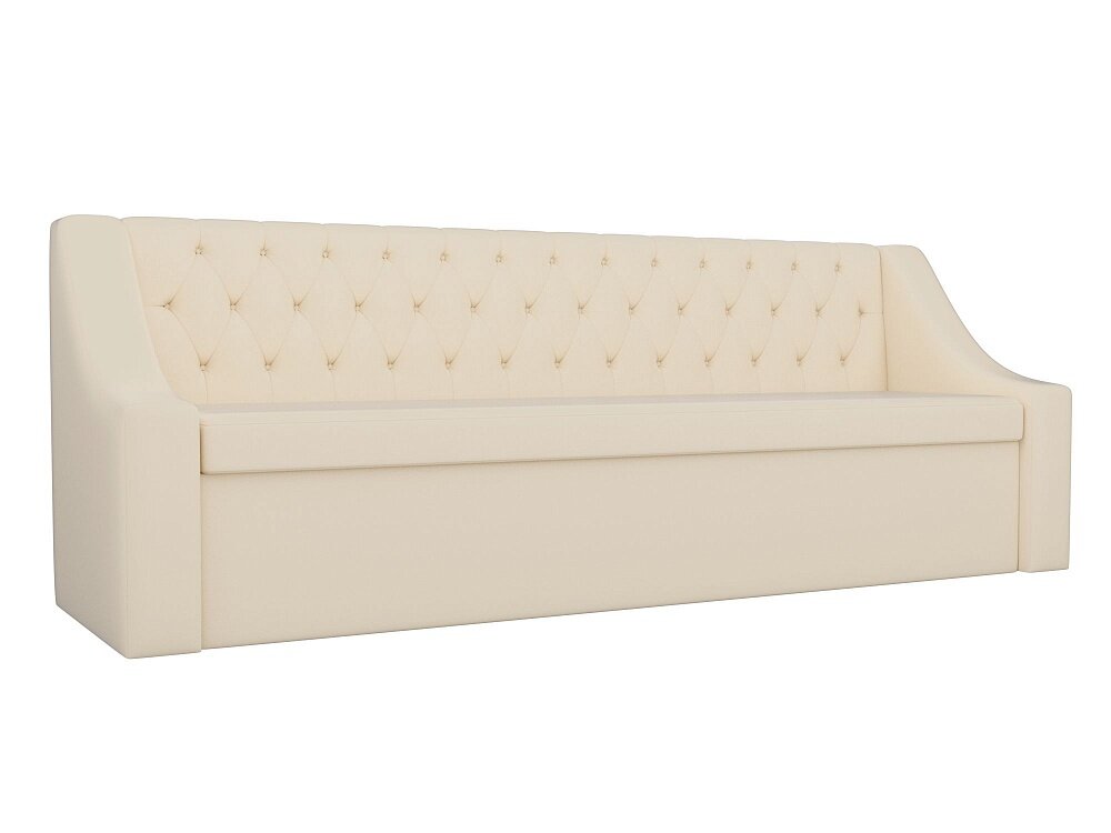 Прямой диван Мерлин Бежевый Экокожа, дельфин, 203х65х87 см