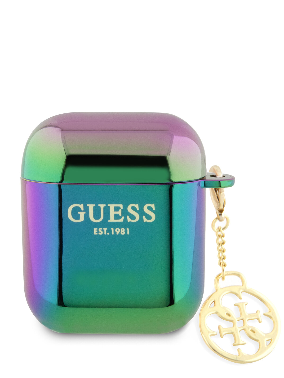 Guess для Airpods 1/2 чехол PC/TPU with 4G Charm Iridescent Black