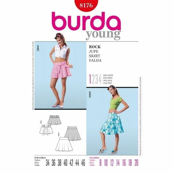 Выкройка Burda 8176-Юбка