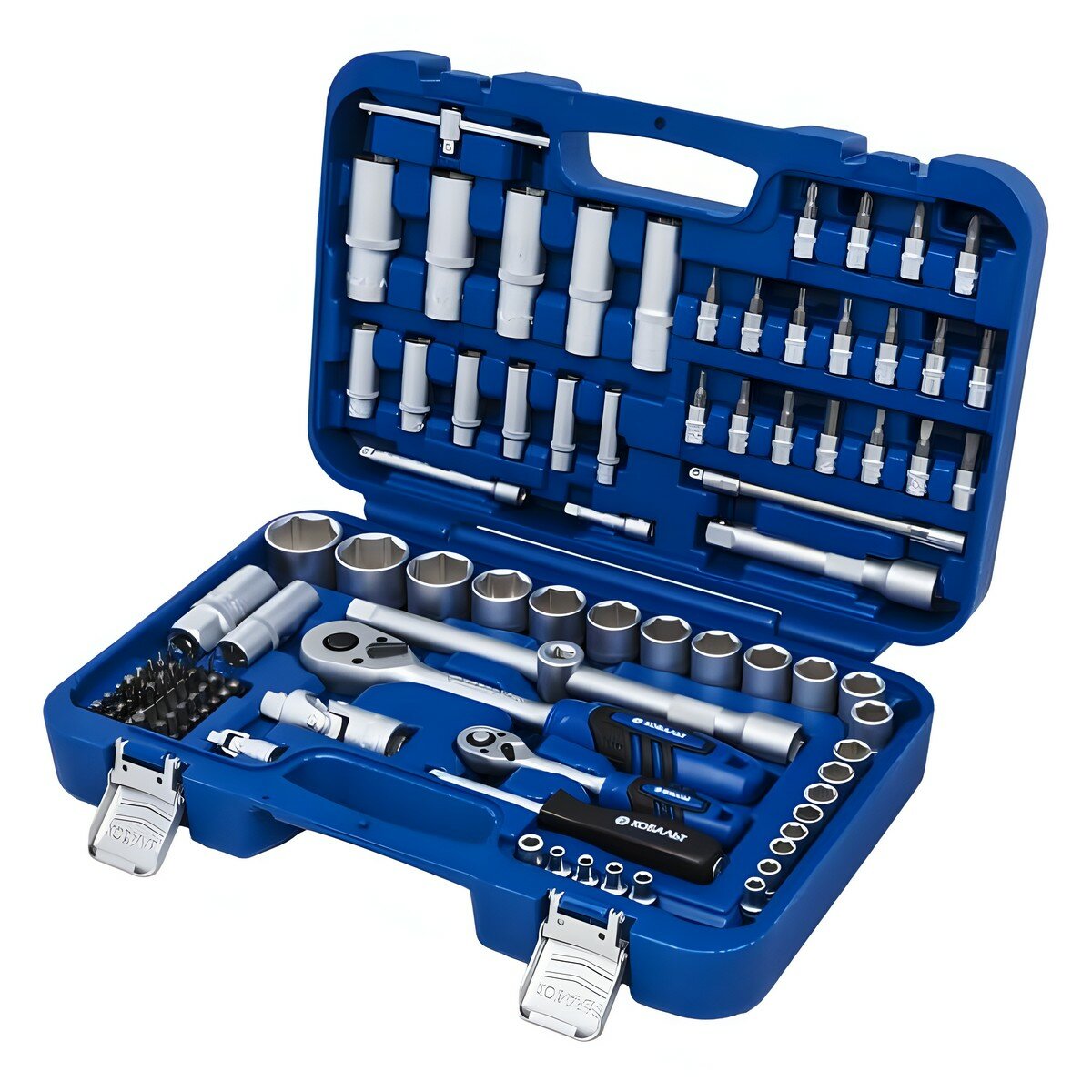 Набор инструментов 100 пр. (1/4', 1/2', кейс) кобальт 010113-100