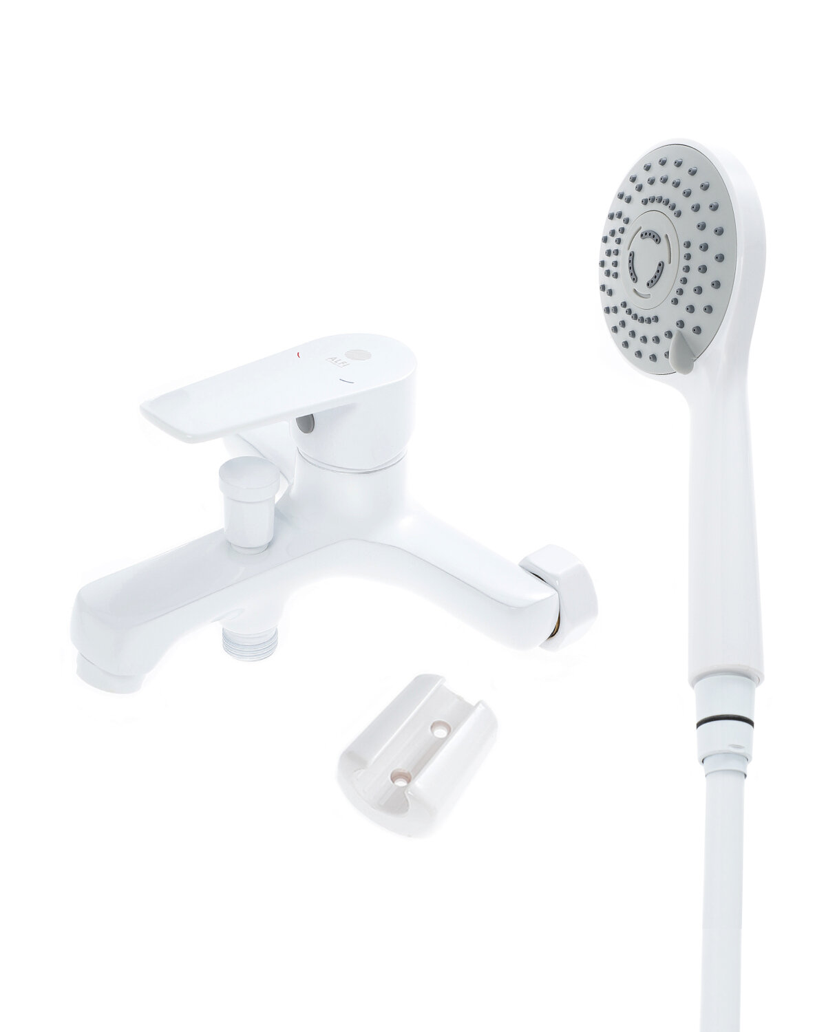 Белый смеситель для ванны с душем с коротким изливом Orange Loop M26-100w