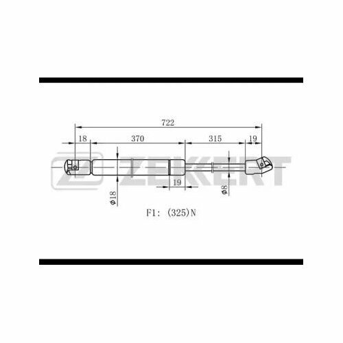 Амортизатор капота газовый для автомобиля Audi Volkswagen, ZEKKERT GF-1064 (1 шт.)