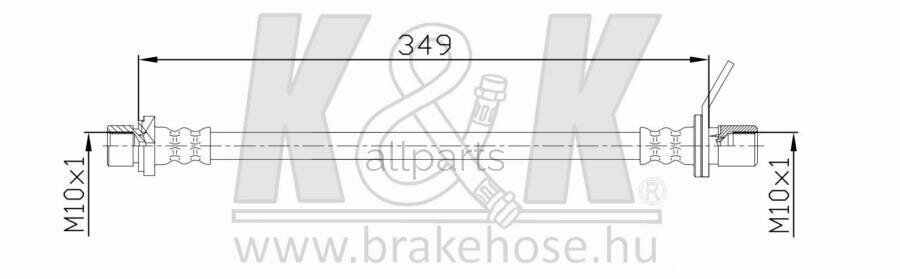 K&K FT0012 Шланг тормозной TOYOTA Avensis Liftback/Station Wagon (_T22_) 2.0 TD 06.99-02.03