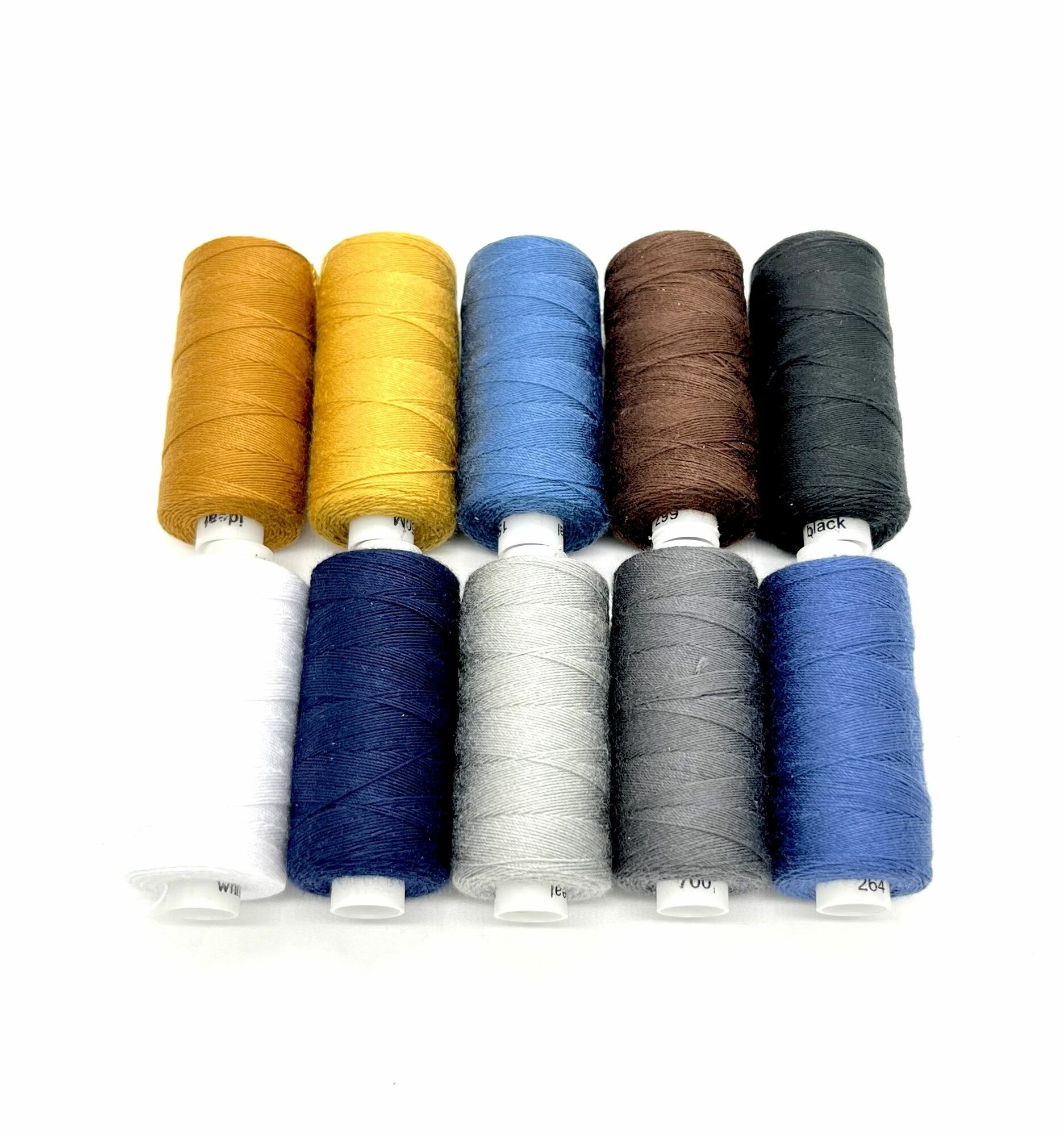 Набор джинсовых ниток IDEAL / нитки для джинсовой ткани / нитки джинсовые 20/3 (10 штук * 150 м)