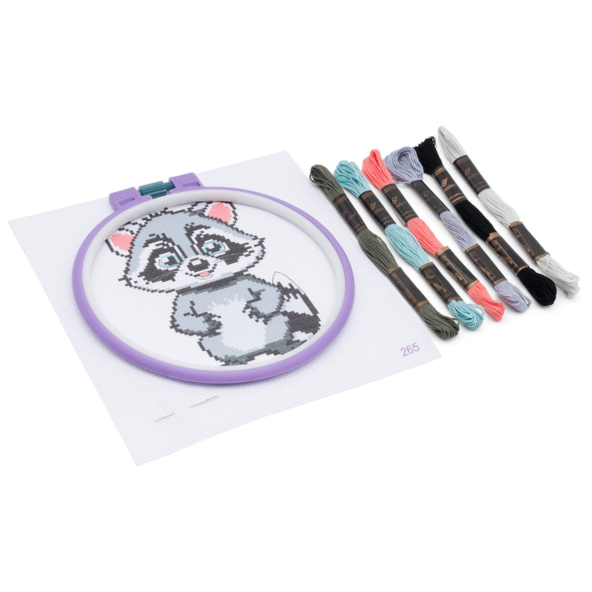 Набор для вышивания крестом Hobby&Pro Kids, 265, 'Енот' 19*18 см