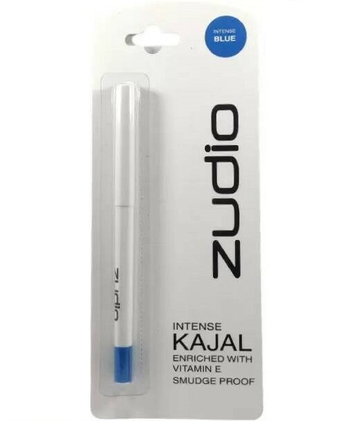 INTENSE KAJAL Enriched with Vitamin E, Intense BLUE, Zudio (Каджал в карандаше, Насыщенный синий, обогащенный витамином Е, устойчивый к смазыванию, Зудио), 1 шт. (0,3 г.)