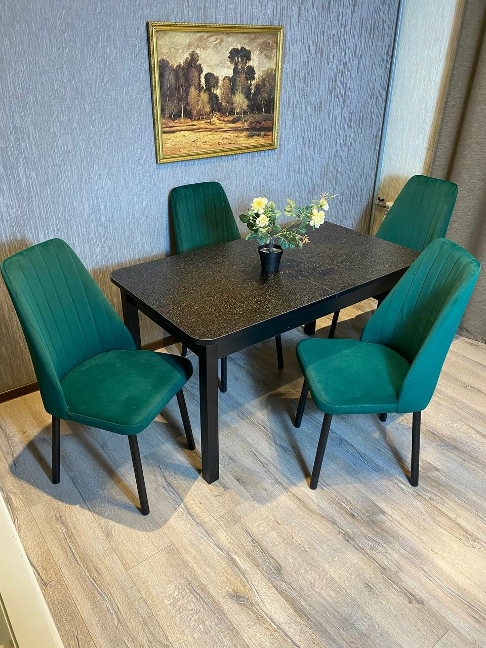 Обеденная группа Три Бобра макси Бронза / Чикаго, изумруд, велюр