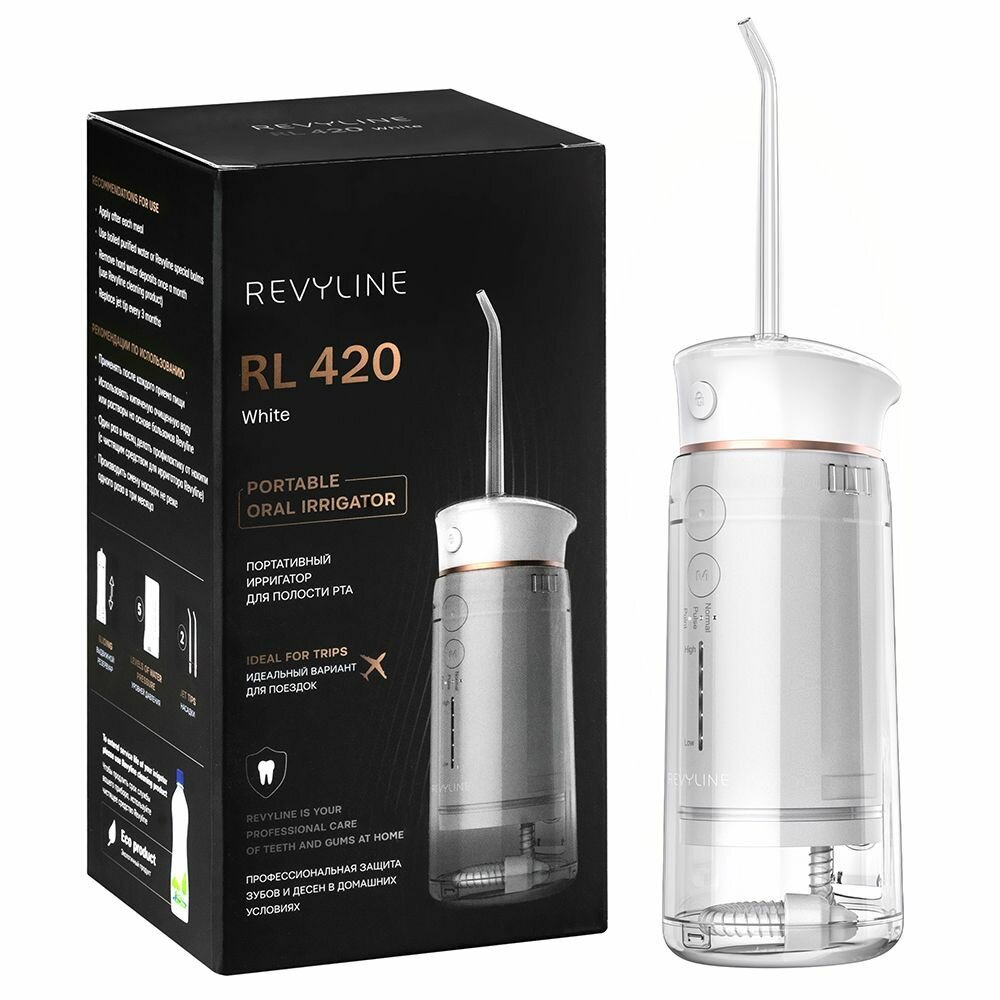 Ирригатор Revyline RL 420, портативный, белый, 3 режима работы.